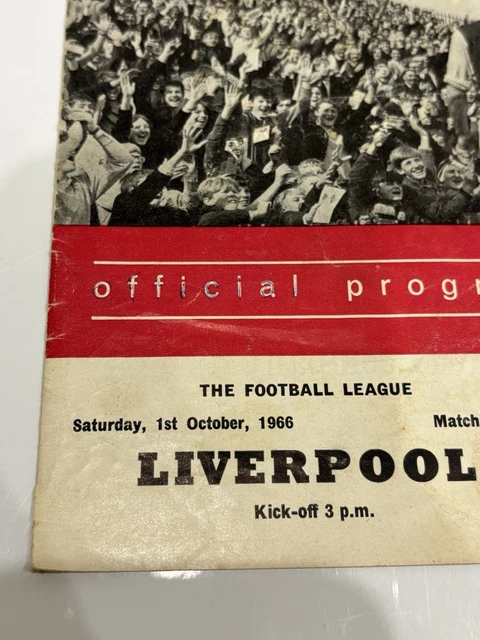 VINTAGE FOOTBALL PROGRAMME - Aston Villa -v- Liverpool October 1966 ...
