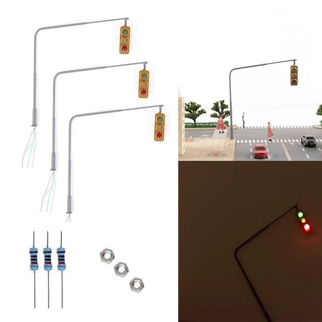 PAINTED SIGNALS TRAFFIC Light Crossing Layouts Model Signal LED Street ...