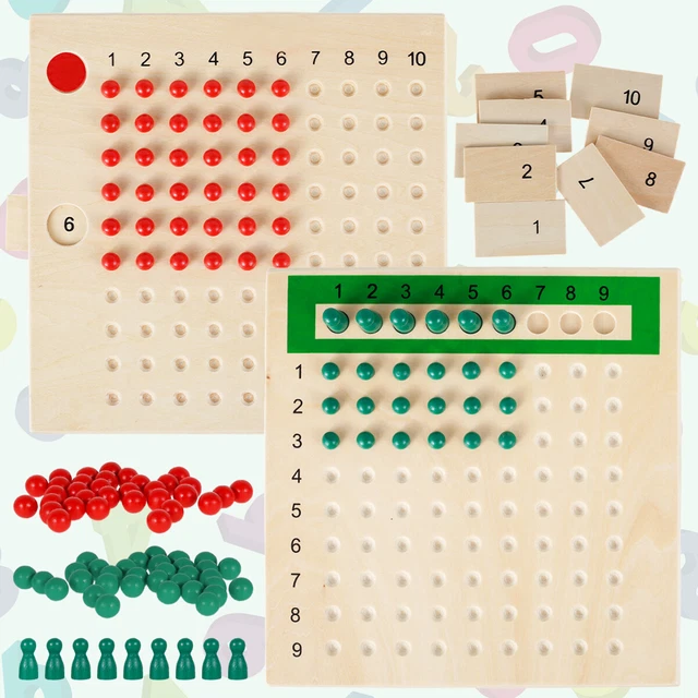 MONTESSORI MULTIPLICATION AND Division Board Wooden Math Toys Early ...