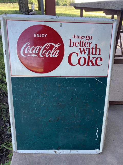 VINTAGE COCA COLA Coke Menu Sign Signs Board $195.00 - PicClick