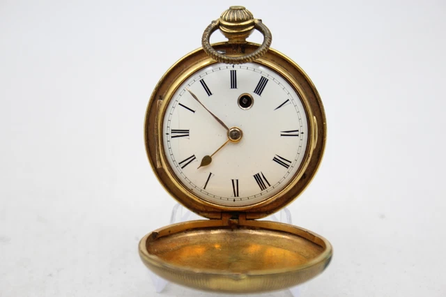 MEN'S ANTIQUE ROLLED Gold Fusee Verge POCKET WATCH Key-Wind Non-Working ...