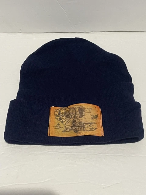 PURLUCT BEANIE HAT Middle Earth Map Lord Of The Rings Knit Cap Navy/Tan ...