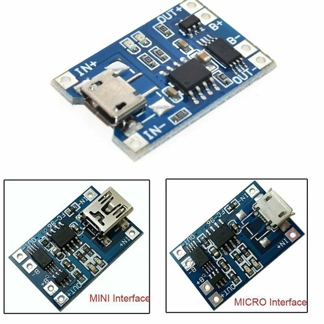 TP4056 PCB BMS Battery Charger Module Protection Board Micro USB 3.7V ...