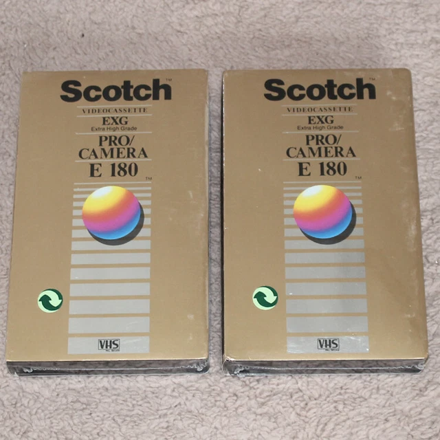 SCOTCH EXG PRO/CAMERA E180 VHS Tapes - NEW SEALED - 2 Tapes £20.00 - PicClick UK