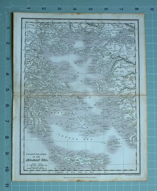 C1825 THUCYDIDES ANCIENT GREECE MAP AEGAEAN SEA CRETE THESSALY CYCLADES ...