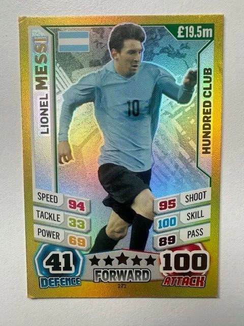 TOPPS MATCH ATTAX World Cup 2014 Lionel Messi Hundred 100 Club Card ...