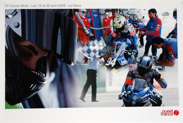 Affiche 24 Heures Du Mans Moto 2008 éditée Par Ouest France Eur 9 90