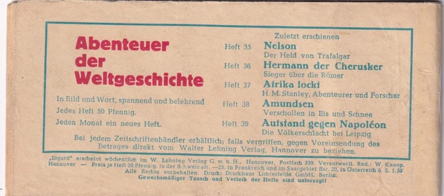 SIGURD 147 ORIGINAL Lehning Piccolo 1. Serie Wäscher EUR 6,50 - PicClick DE