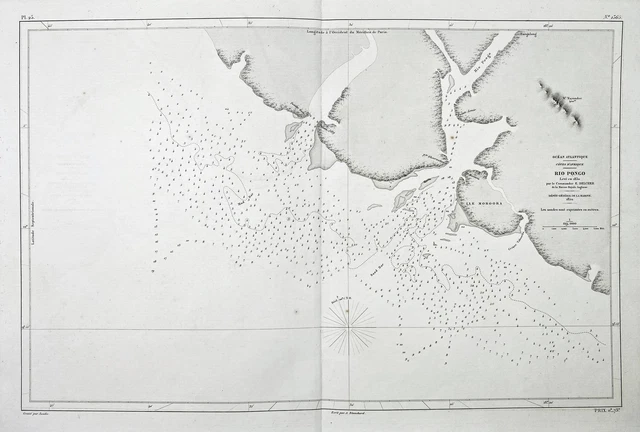 RIO PONGO RIVER Fluss Marara Guinea Africa sea chart map Karte Marine ...