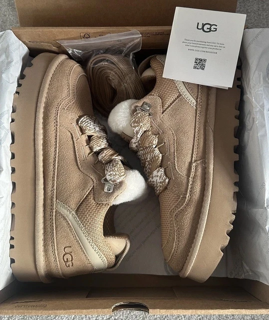 UGG LOWMEL CHESTNUT Suede Sheepskin Trainers Women Sizes UK7 EU40 New ...