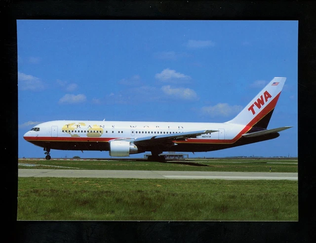 LUFTFAHRT FLUGZEUG FLUGGESELLSCHAFT Postkarte #101 TWA Boeing B767 200 ...