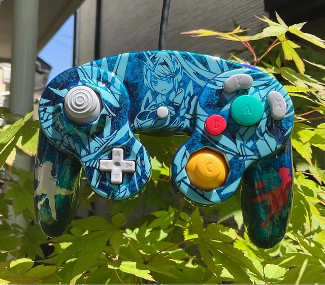 CUSTOM XENOBLADE MYTHRA Nintendo Painted Pneuma GameCube Controller ...