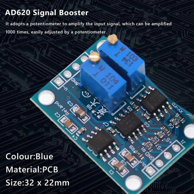 AD620 MICROVOLT MV Voltage Amplifier Signal Instrumentation Board US 2023 N3H8 EUR 3,50 ...