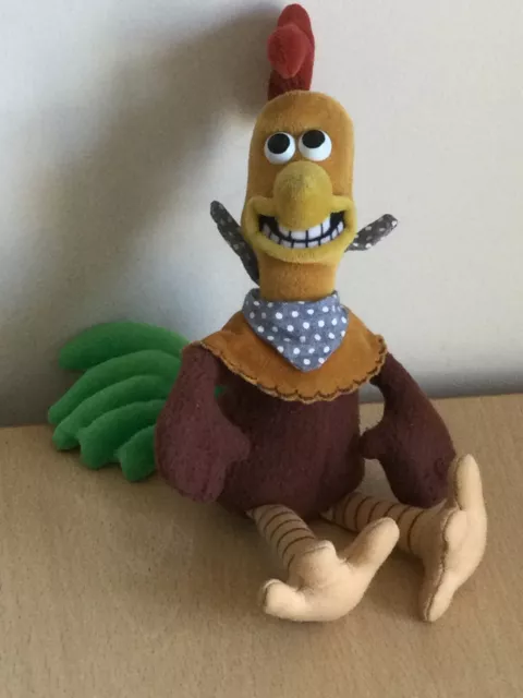 AARDMAN DREAMWORKS CHICKEN Run 9” Rocky Beanie Plush Toy 1999 Golden ...