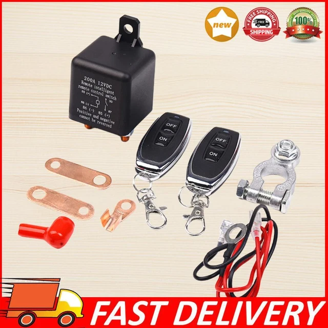 WIRELESS REMOTE MASTER Switches 200A Car Battery Disconnect Relay ...