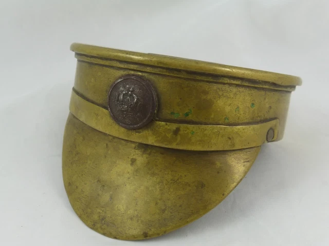 WW1 TRENCH ART Canadian 1916 18PDR Imperial German Officers Peaked Cap ...