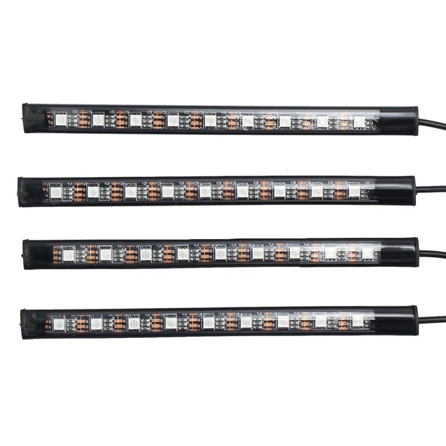 8X DC12V 9 LED RGB Car Interior Atmosphere Footwell Strip Light USB ...