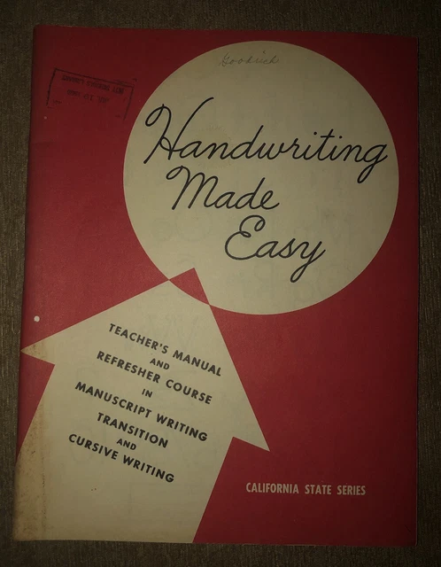 1950S HANDWRITING MADE Easy California State Series Teachers Manual ...