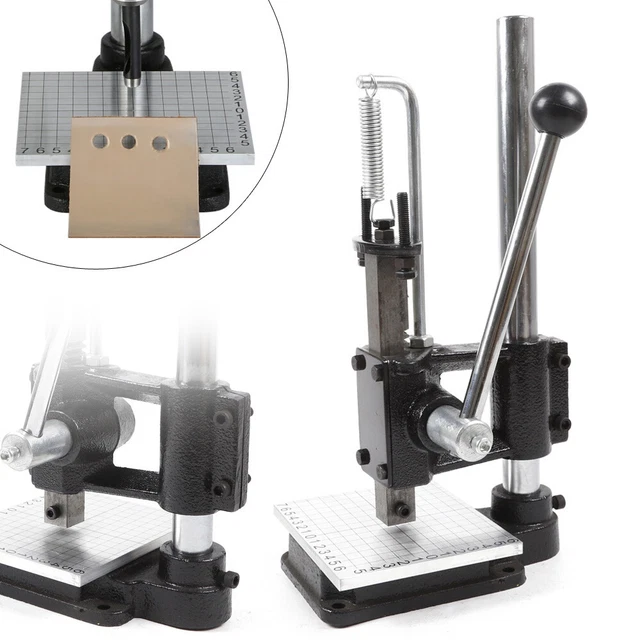 MANUAL LEATHER HOLE Puncher Hand Punching Machine Press Punch Tool ...