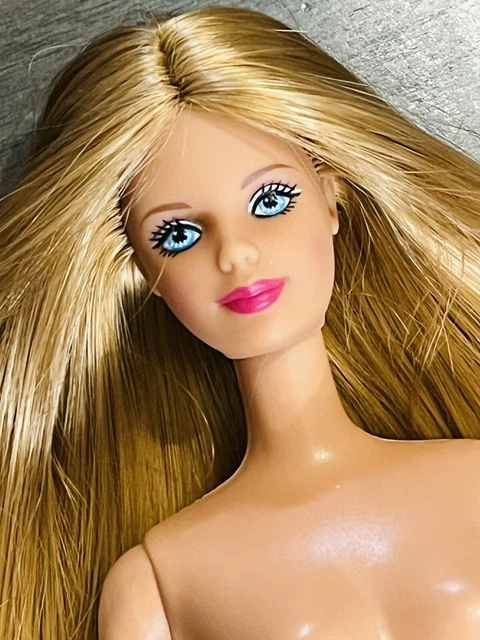Official Online Store Nude Brunette Hair Bob Mackie Face Barbie Doll Tnt Green Eyes Deboxed For
