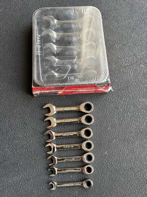 SNAP-ON TOOLS METRIC combination stubby ratchet wrench set 8-19mm £297.92 - PicClick UK