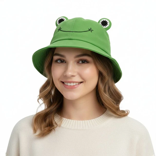 ADULTS GREEN FROG Hat Stylish Together Festival Music Tour Fancy Dress ...