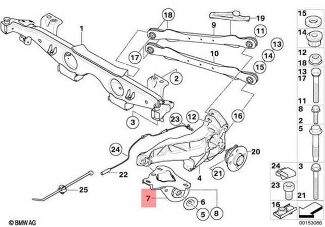 GENUINE MINI COOPER One R53 R55 R56 R57 Bracket trailing arm left ...