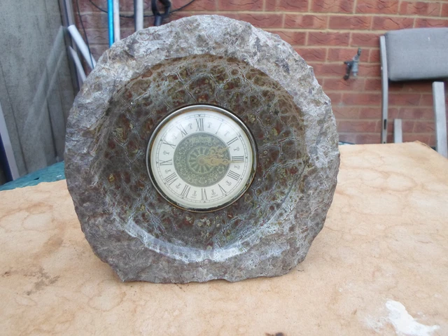 VINTAGE SERPENTINE STONE Mantle Clock by A.R.Richards Cornwall G.W.O £ ...