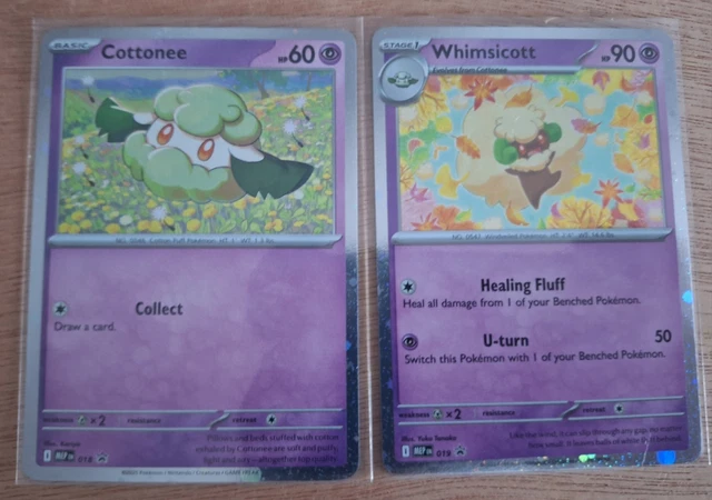 COTTONEE & WHIMSICOTT MEP Promos 018 / 019 Bundle Pokemon Card NM 3 £15 ...