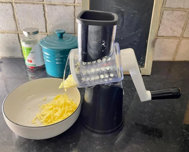 CHEESE GRATER ROTARY Shredder, Kitchen Speed Mandolin Slicer Hand Crank ...