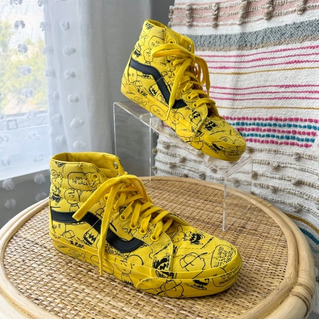 VANS SK8-HI X Peanuts Charlie Brown Maize Yellow Black High Top Women’s ...