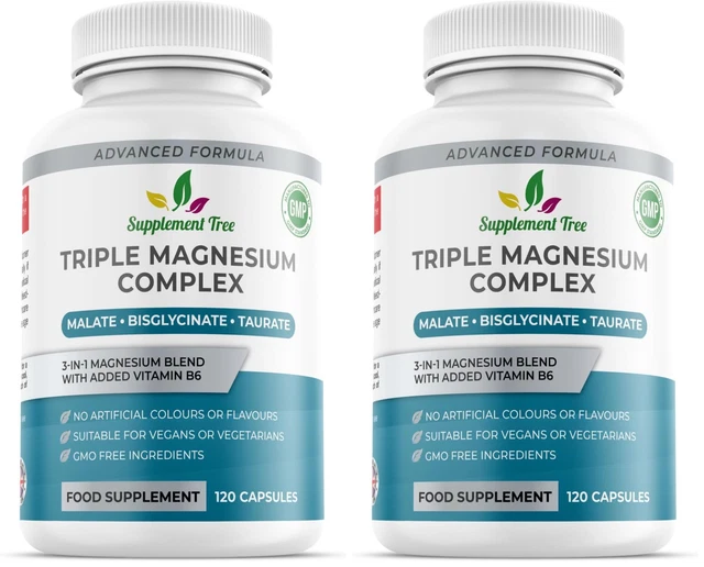 TRIPLE MAGNESIUM COMPLEX - 4-in-1 Glycinate, 120 count (Pack of 2) £31. ...