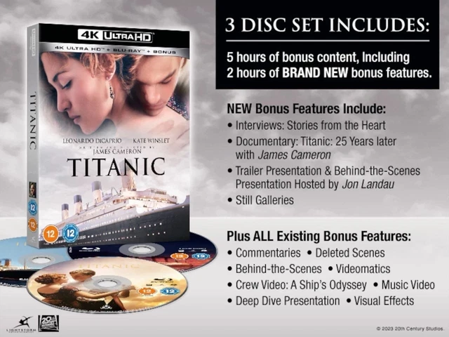 Titanic Collectors Edition 25th Anniversary 12 3 Disc 4k Uhdbr