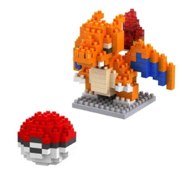 MODÈLE POKÉMON NANOBLOC compatible CHARIZARD Pokeball micro briques ...