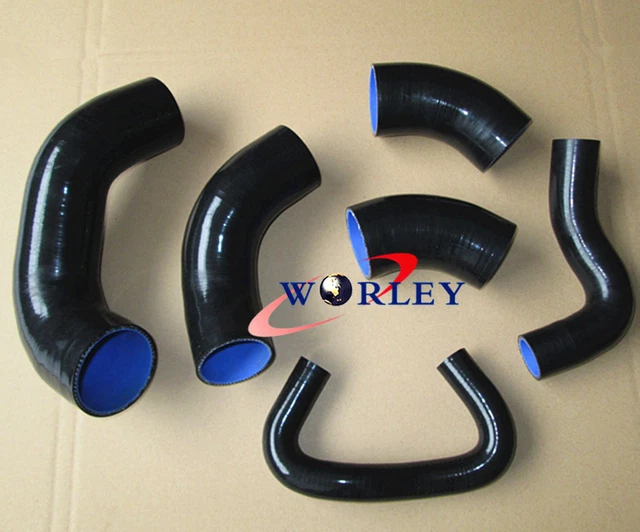 BLACK FIT MITSUBISHI Lancer Evo 7 8 9 CT9A 4G63 Silicone Intercooler Hose pipe EUR 46,88 ...