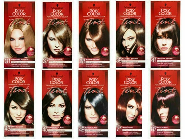 SCHWARZKOPF POLY COLOR Tint Hair Dye Permanent Grey Cover - Various ...