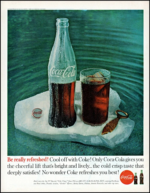 1960 COCA-COLA COKE iceberg bottle opener cool off vintage photo print ...