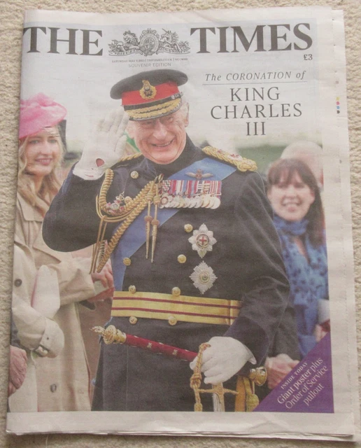 THE TIMES KING Charles III Giant coronation poster - The Times - May 6 ...