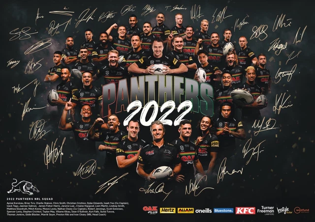 SIGNED PREMIERS PENRITH PANTHERS TEAM POSTER,BIG 420mmx300mmNRL RUGBY ...