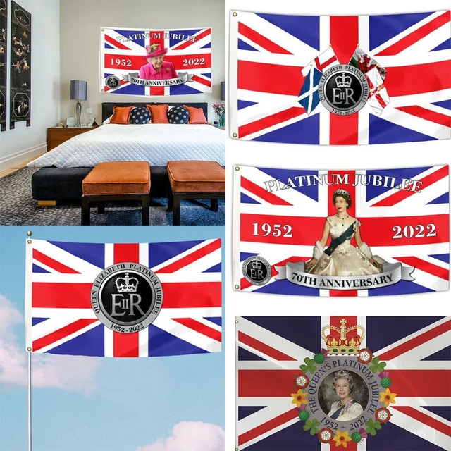 1952-2022 PLATIN-JUBILÄUM 70. Jahrestag Königin Elizabeth II Flagge EUR ...