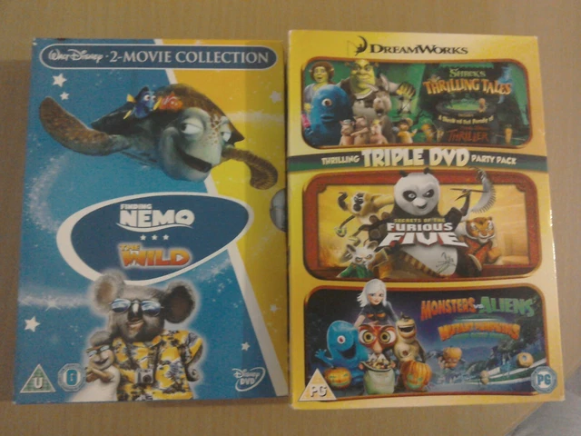 2 CHILDREN'S DVD box sets Disney DreamWorks Finding Nemo Shrek £3.99 ...