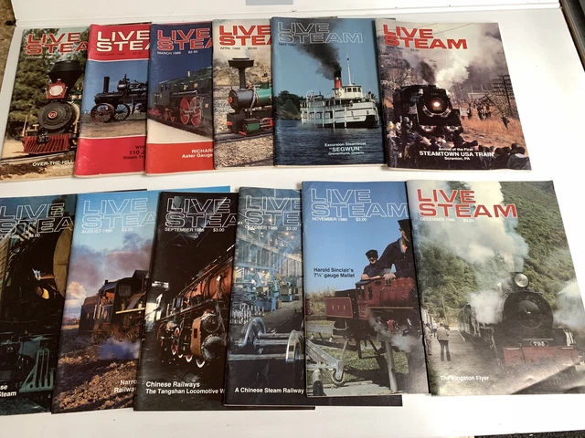 VINTAGE LIVE STEAM MAGAZINE 1986 Complete Year 12 Issues Train Boat ...