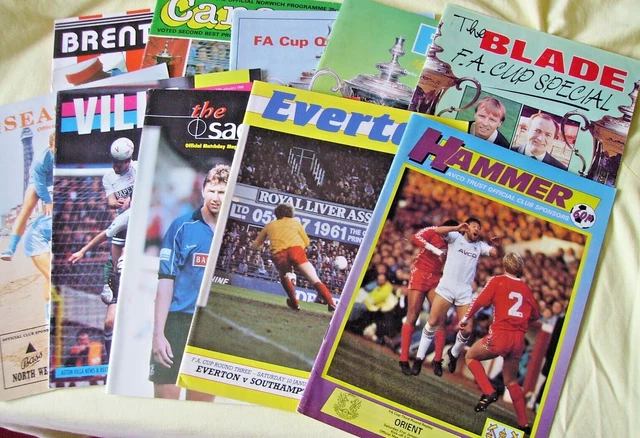 10 FOOTBALL PROGRAMMES - All F.a. Cup Ties £1.75 - PicClick UK