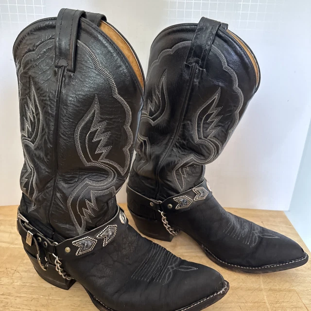 TONY LAMA SHRUNKEN Shoulder Men 9.5 D Western Cowboy Boots #6252 Chain ...