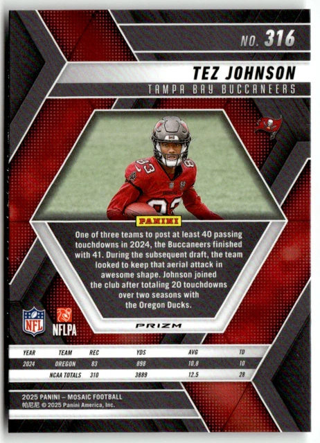 2025 PANINI MOSAIC NFL No. 316 Tez Johnson Rookie Silver Prizm £1.97 ...