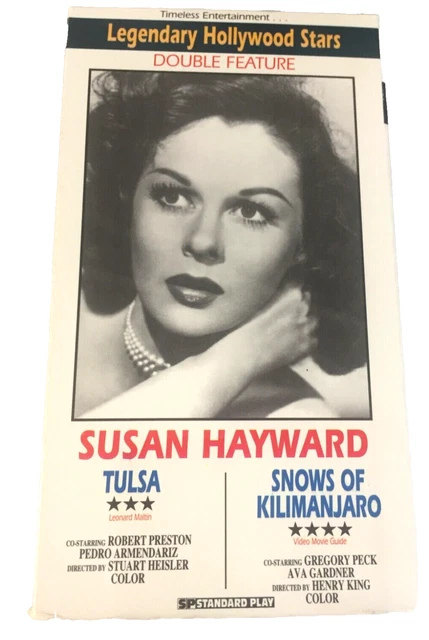 SUSAN HAYWARD DOUBLE Feature Tulsa & Snows of Kilimanjaro BOX SET VHS £ ...