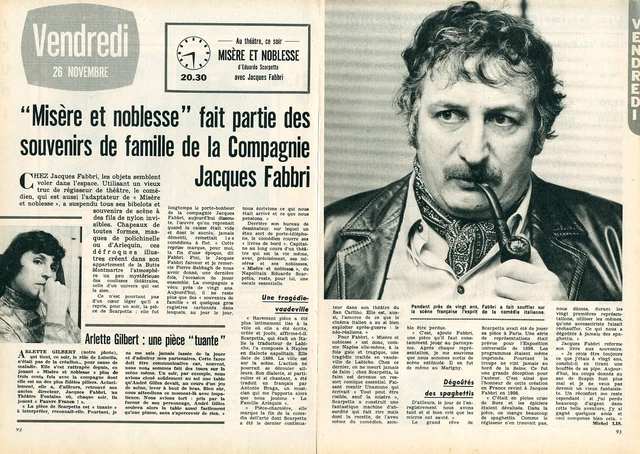 COUPURE DE PRESSE Clipping 1971 Falbala de Jacques Becker (2 pages) EUR ...