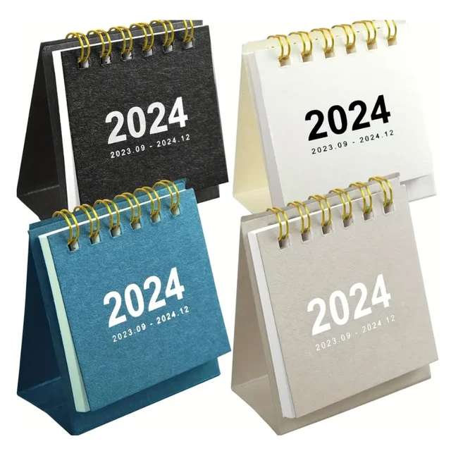 MINI DESK CALENDAR 2024 Small Flip Portable Desktop Office School Home ...