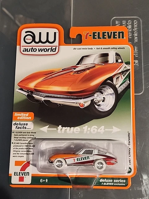 AUTO WORLD 7-ELEVEN Deluxe Series 1967 Chevy Corvette Ultra Red Chase 7 ...