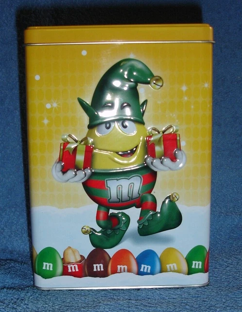 RARE BOÎTE M&M'S en métal avec relief, Lutin avec Bonnet vert et ...